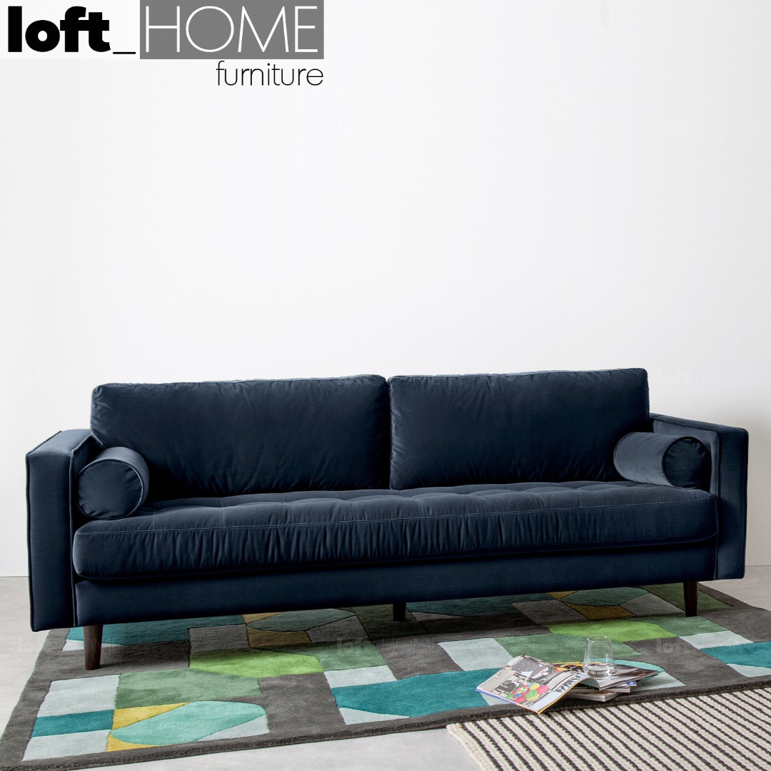 Velvet Sofa 3 Seater Navy SCOTT, Furniture & Home Living, Furniture ...