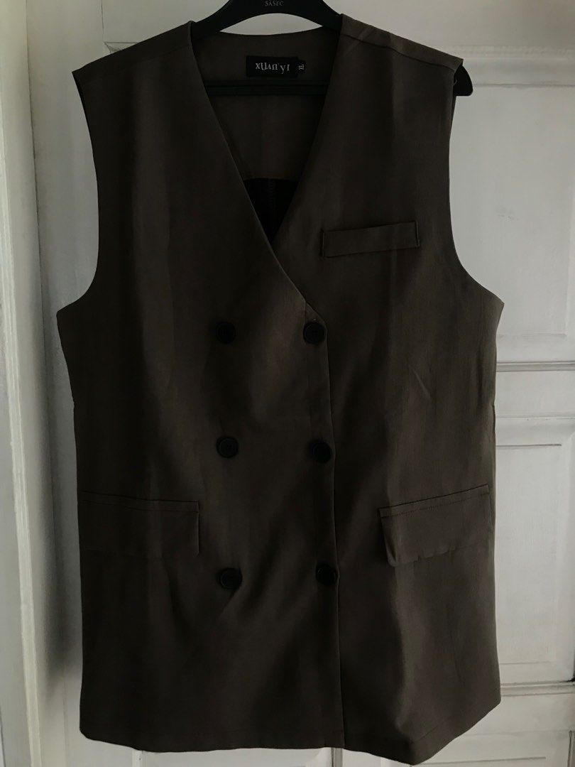Vest coklat brown cotton rapih rompi keren adrogyny style ala the ...