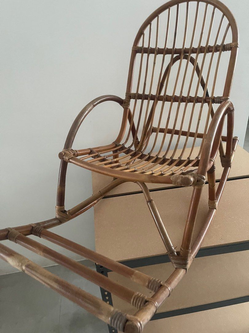 Vintage Rattan rocking chair., Furniture & Home Living, Furniture ...