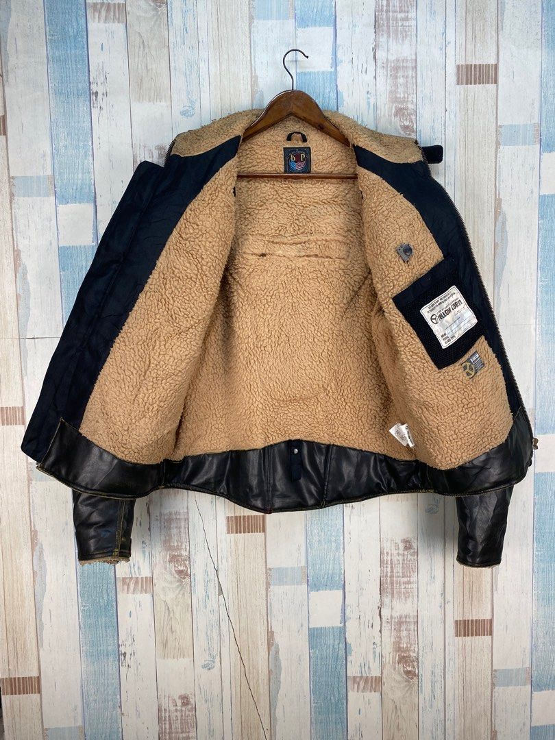 Vintage Yellow Corn Leather Jacket, Men's Fashion, Coats, Jackets and ...