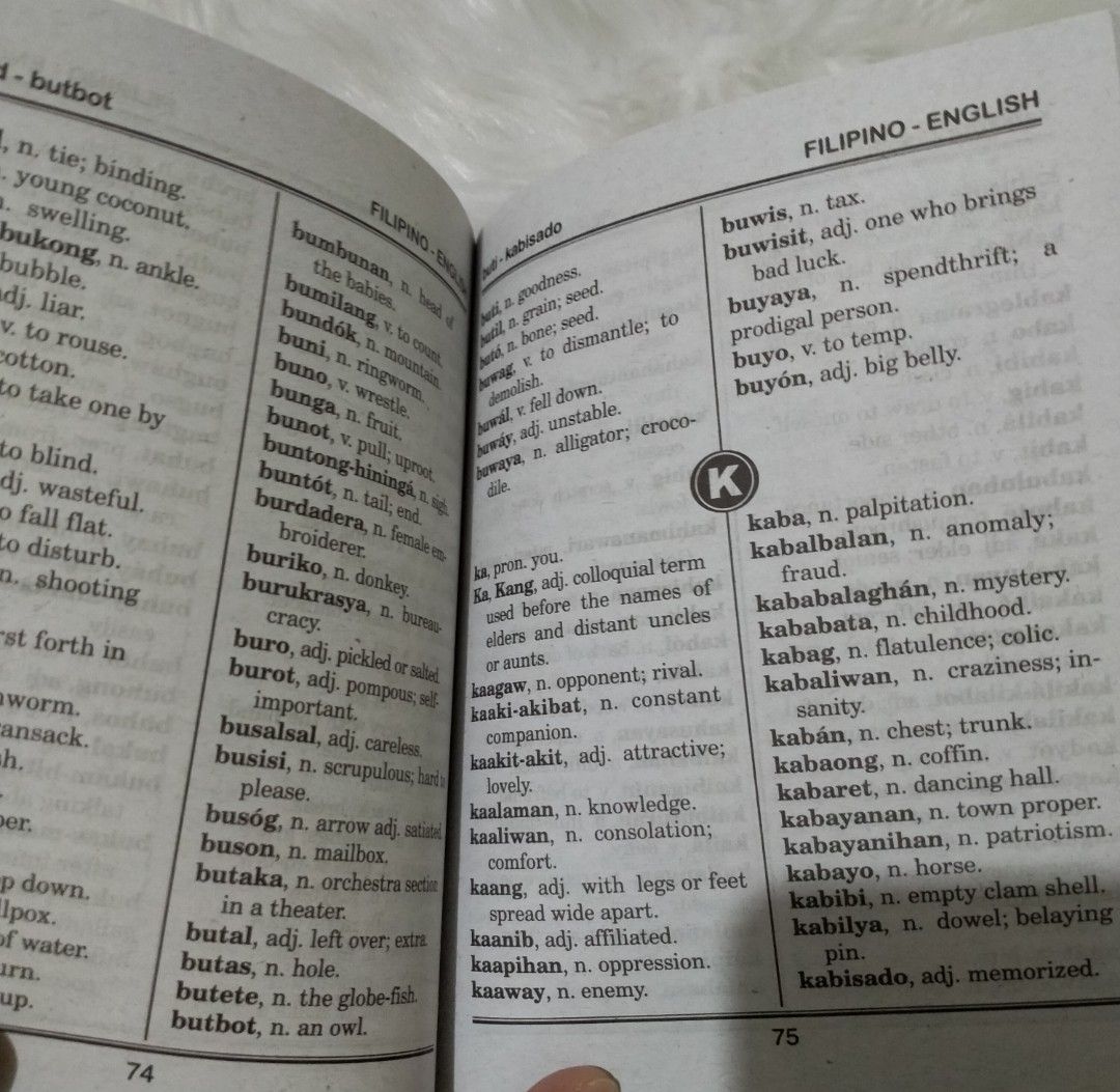 Vocabulary 2 English-Filipino Spanish on Carousell