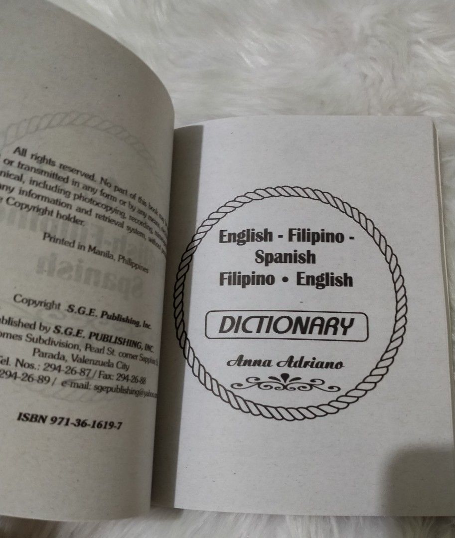 Vocabulary 2 English-Filipino Spanish on Carousell