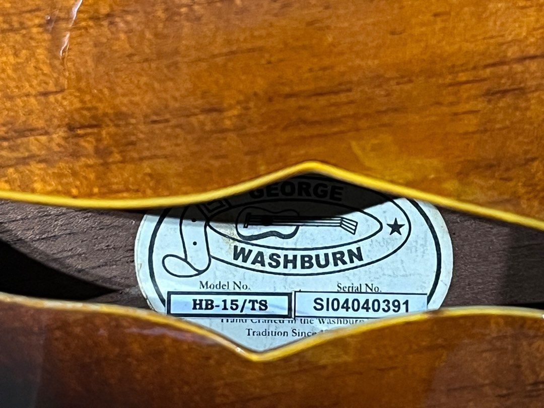 Washburn HB-15/TS hollow Archtop guitar jazz box mini humbucker ...