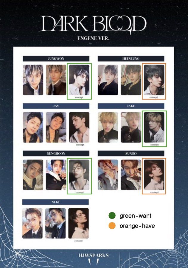 wtt lft Enhypen Dark Blood Engene ver Weverse wvs ver Heeseung Jay ...