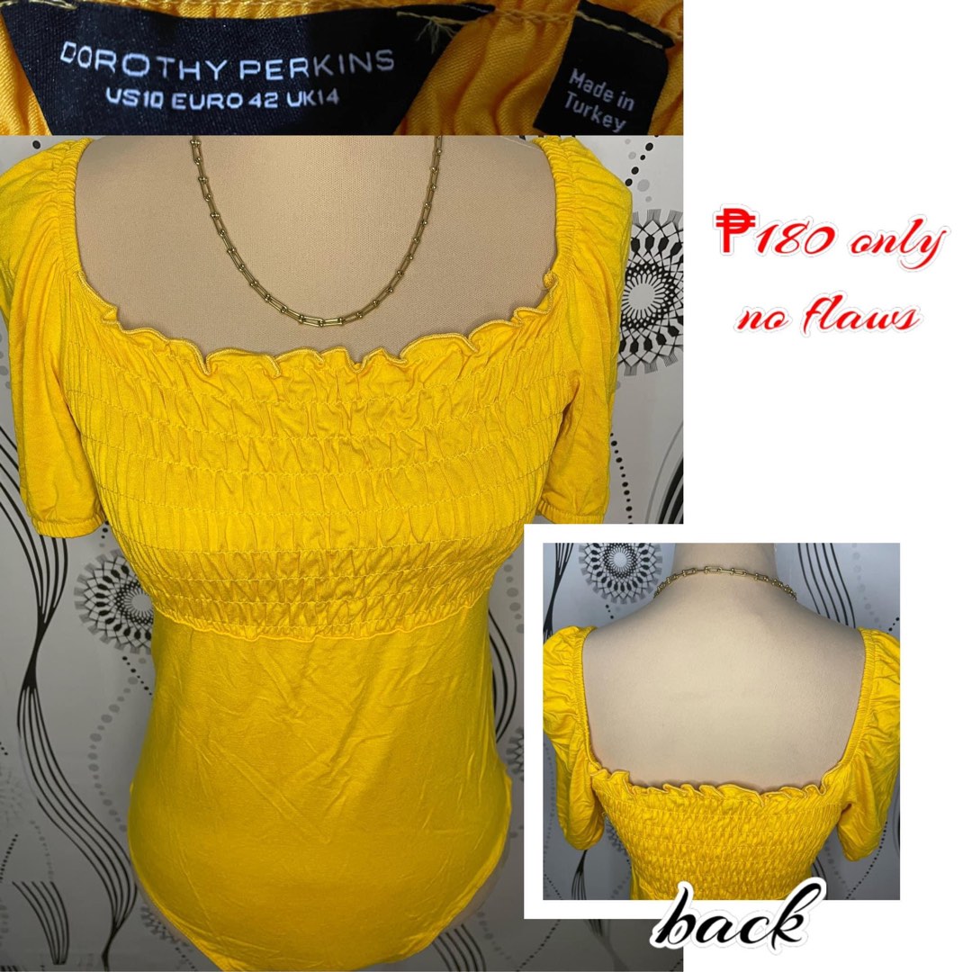 Yellow Puff Body Suit on Carousell