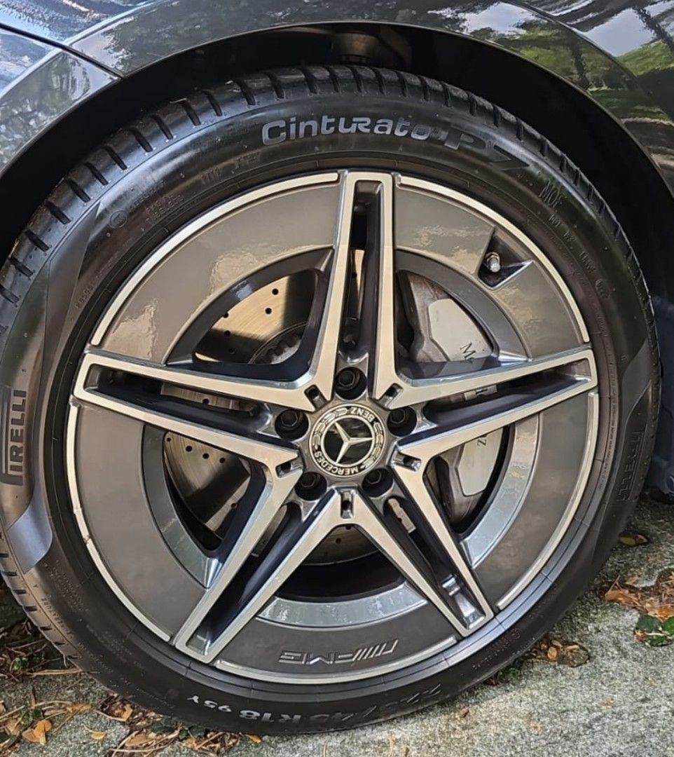 18 AMG Rims staggered original, Car Accessories, Tyres & Rims on Carousell