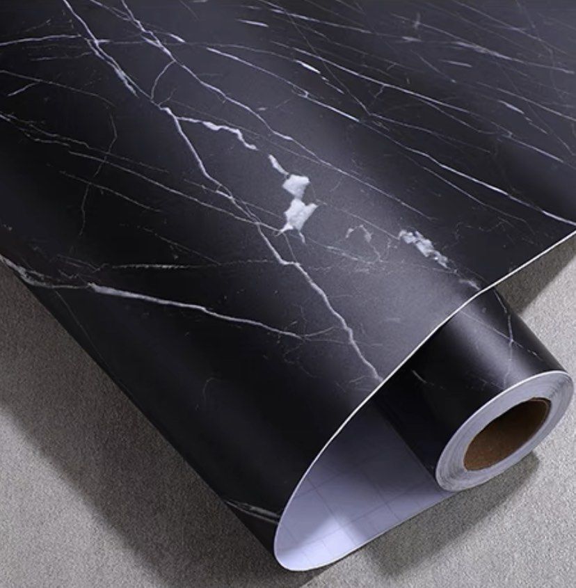 60cm/80cm Black Marble Designs PVC Stickers Wallpaper Decal Wardrobe ...