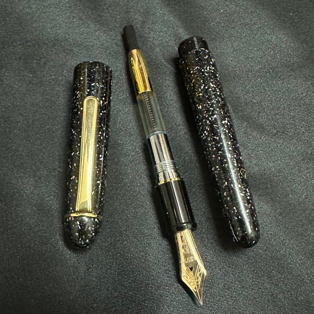 會津蒔繪 螺鈿 銀河 鋼筆 18k F尖-Platinum 3776 Maki-e Raden Galaxy Fountain Pen 18k gold F nib, 興趣及遊戲, 手作＆自家 ...