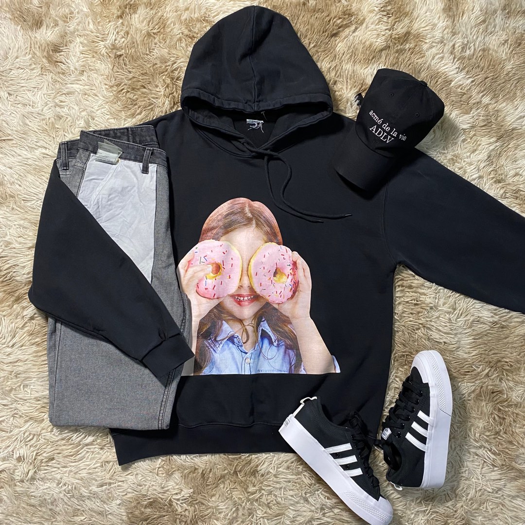 Acme De La Vie (ADLV)— Donut Girl Hoodie Black on Carousell