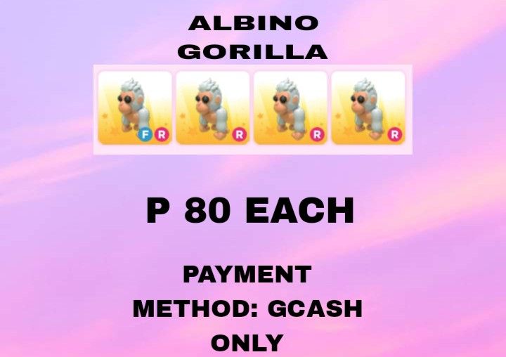 ADOPT ME PETS : ALBINO GORILLA, Video Gaming, Gaming Accessories, In ...