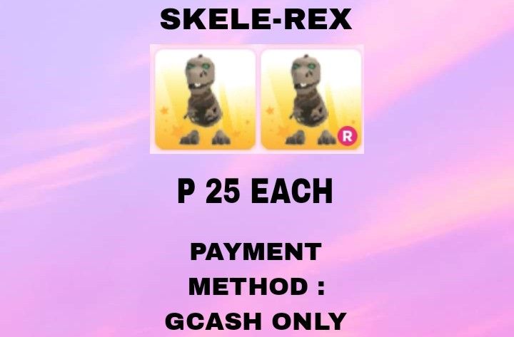 ADOPT ME PETS : SKELE-REX, Video Gaming, Gaming Accessories, In-Game ...