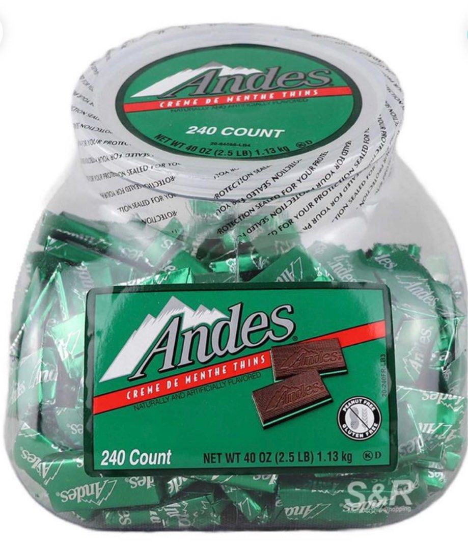#ANDES #CHOCOLATE #THIN #MINTS JAR 1.4KG on Carousell