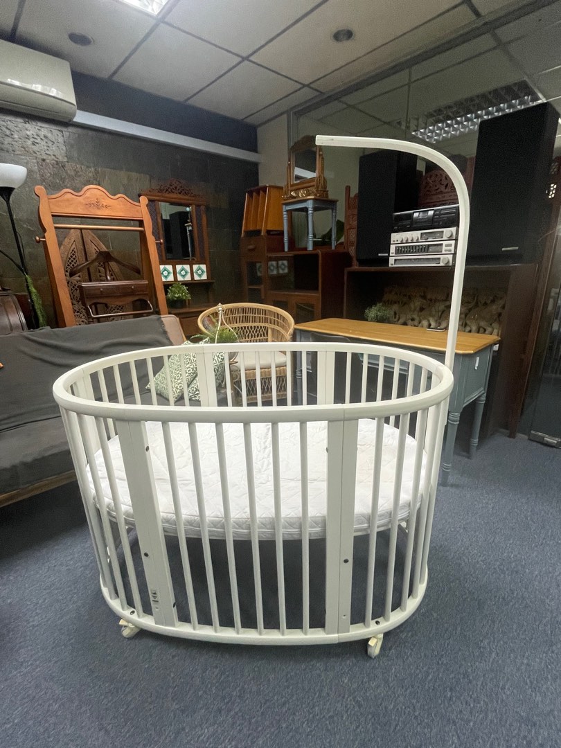 Stokke mini + oval cot 2 in 1 complete set, Babies & Kids, Baby Nursery ...