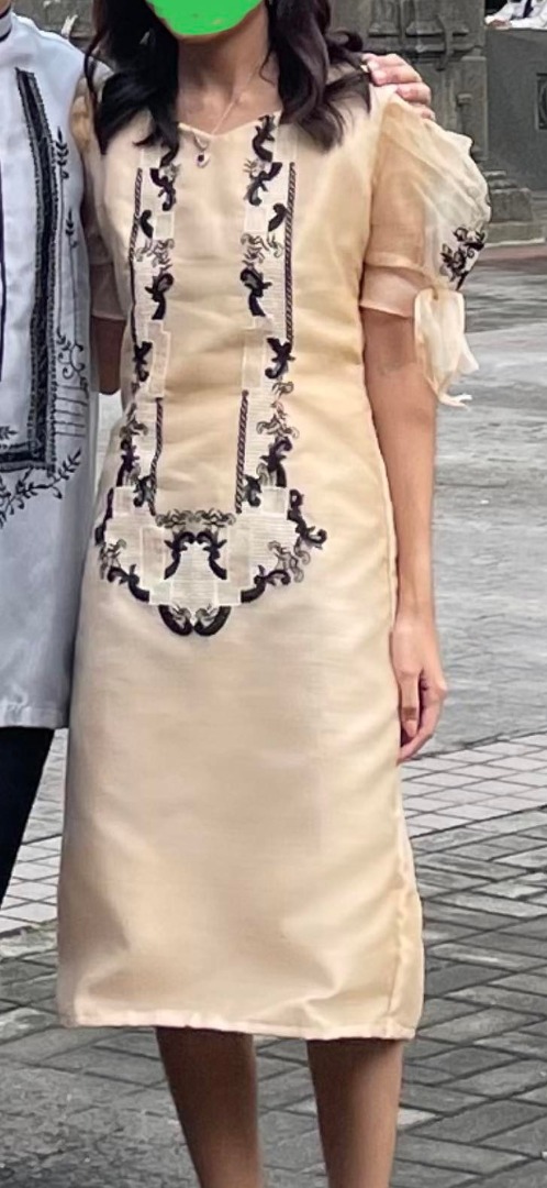 Beige/Cream Filipiniana Dress on Carousell