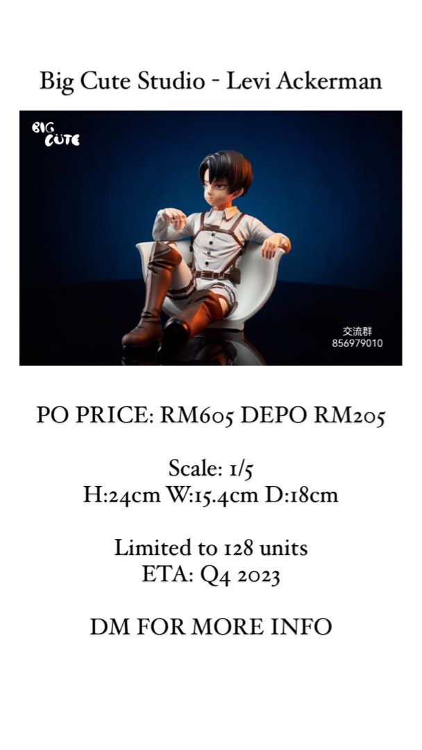 Big Cute Studio - Levi Ackerman, Hobbies & Toys, Toys & Games on Carousell