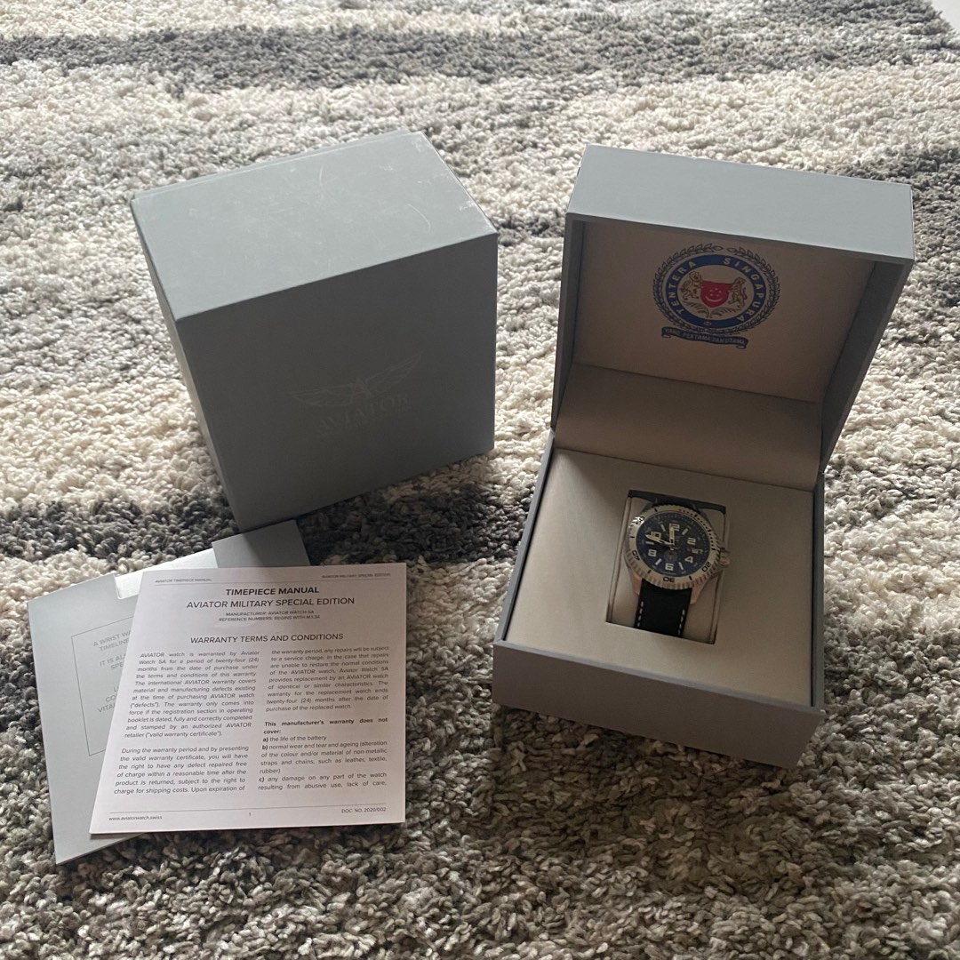 Brand New Mindef Army Aviator Watch in Original Packaging, Luxury ...