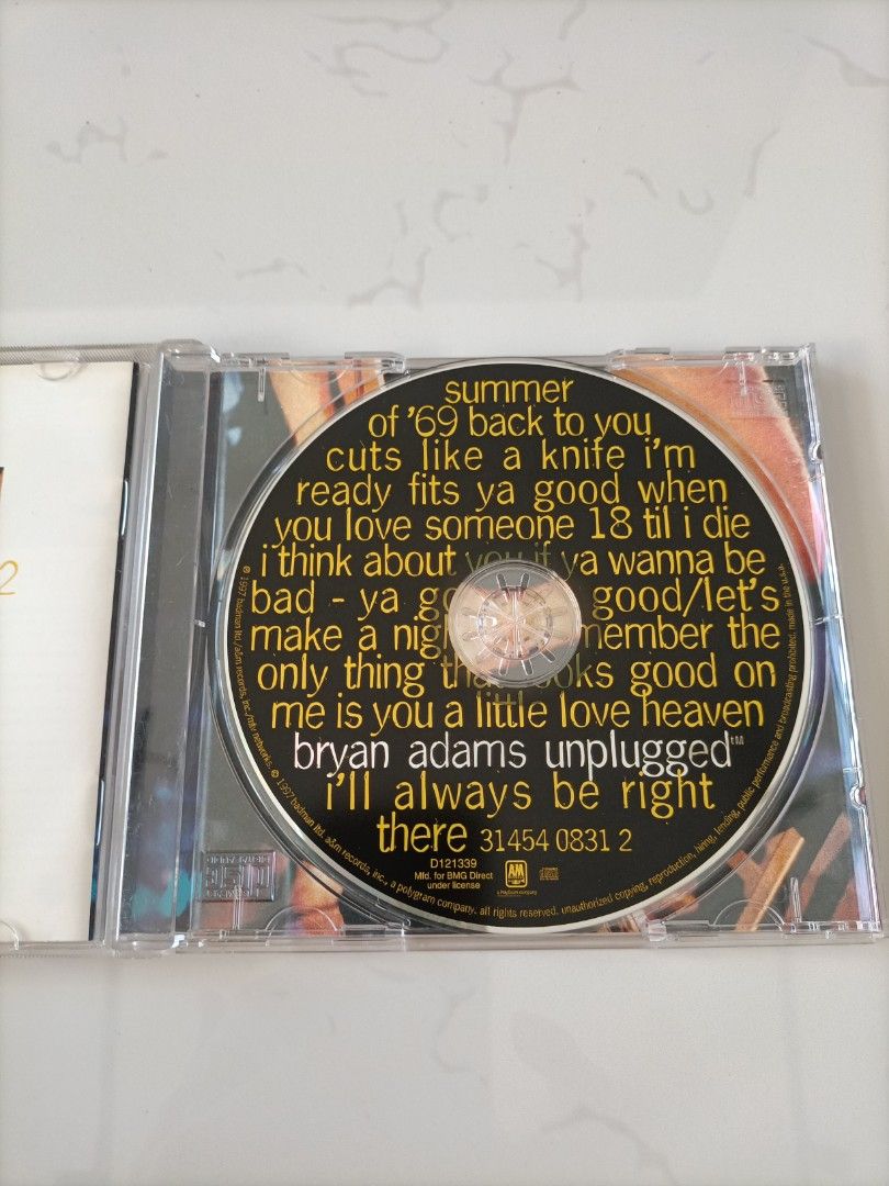 Bryan Adams Unplugged (CD) bo3, Hobbies & Toys, Music & Media, CDs & DVDs on Carousell
