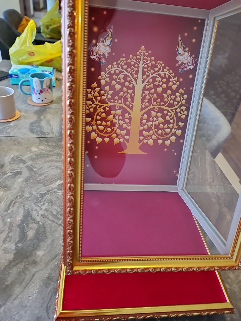 Buddha Glass Display Box for Prayer Altar, Everything Else on Carousell
