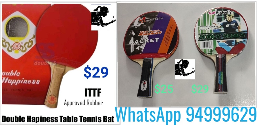 Butterfly and DHS(Double Happiness) Ping Pong Rackets /Table Tennis ...