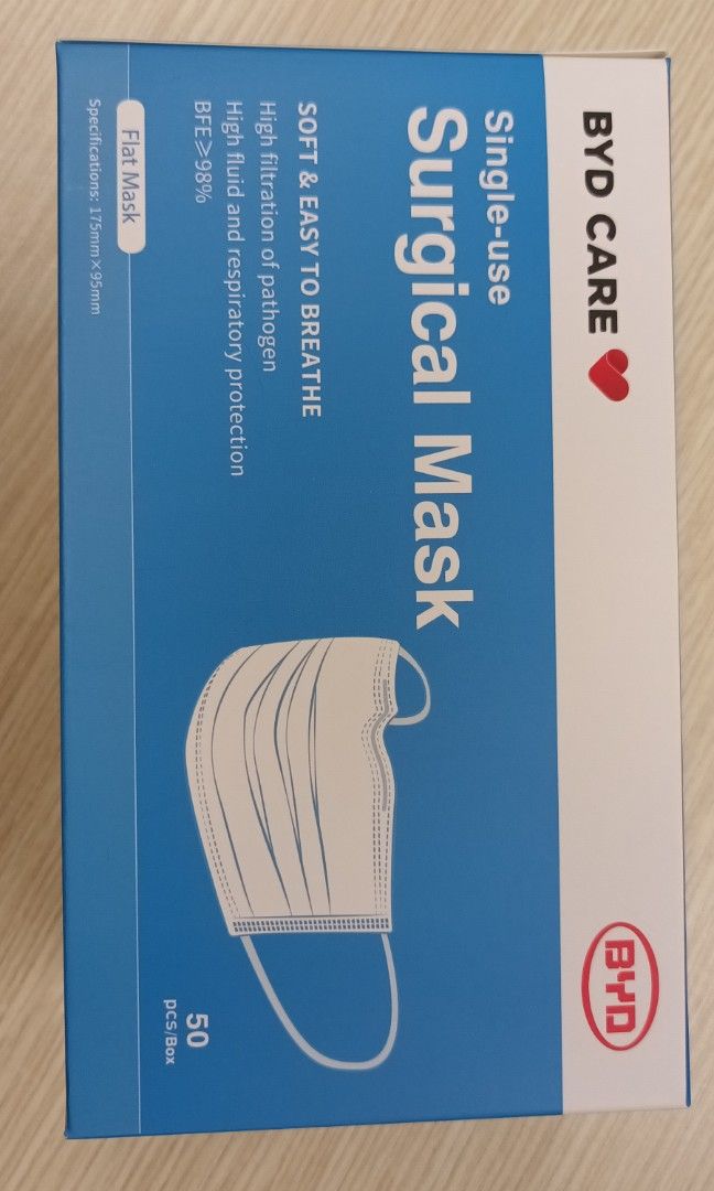 BYD CARE Surgical Mask, Health & Nutrition, Face Masks & Face Shields ...
