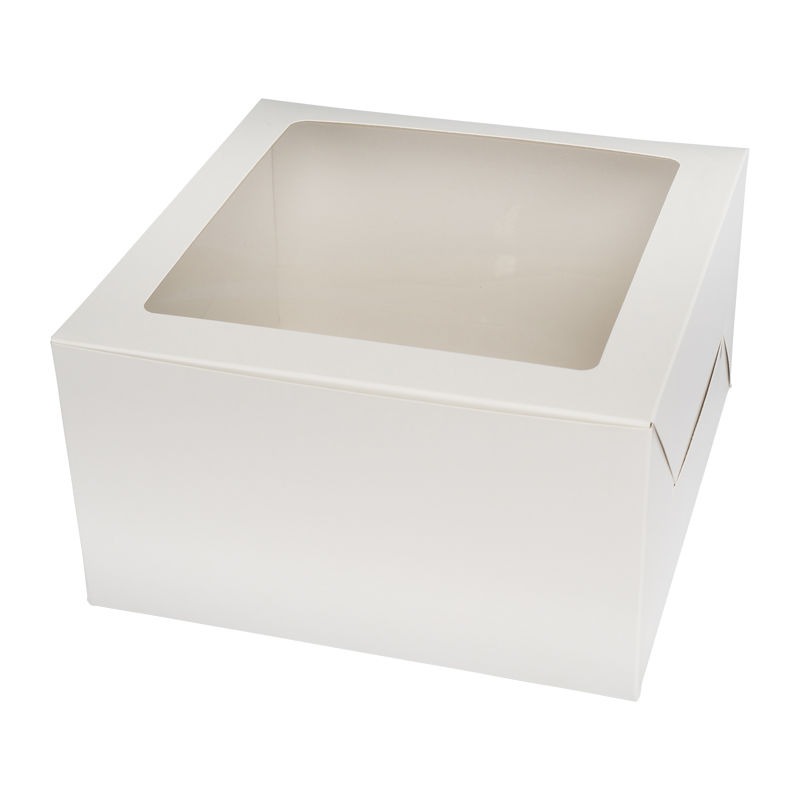 Cake Box Plain White Window Square 9X9X5″ 5PCS, Furniture & Home Living ...
