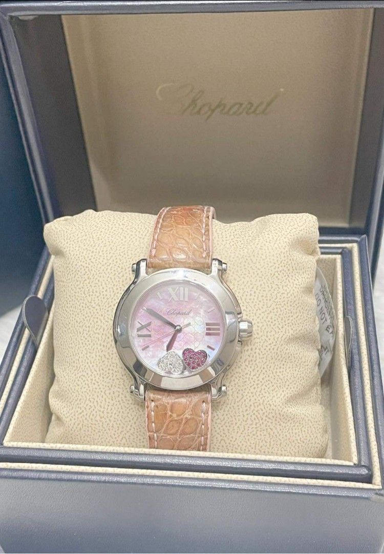 Chopard Pink Happy Sports Stainless Watch on Carousell
