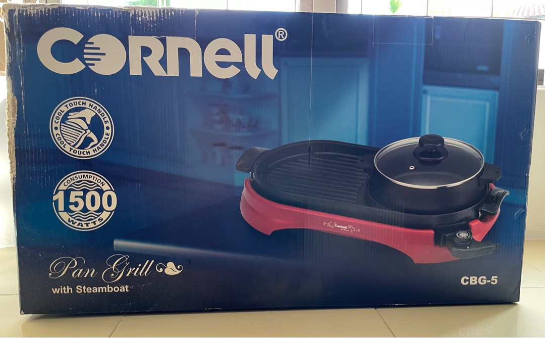 Cornell pan grill with steamboat, TV & Home Appliances, Kitchen ...