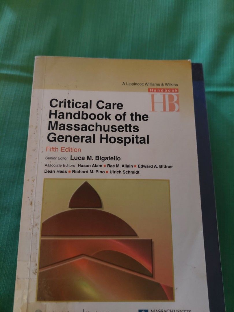 Critical care handbook of the Massauchusetts General Hospital, 5th Ed ...