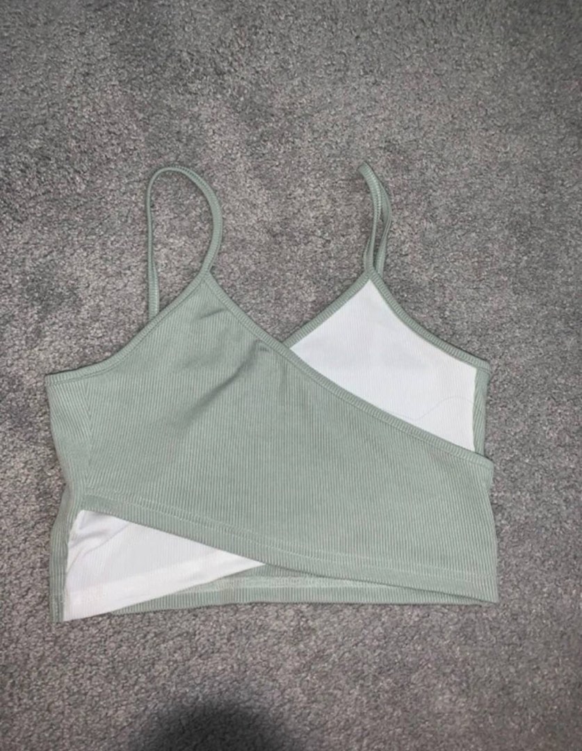 cross over front cami top, Women's Fashion, Tops, Sleeveless on Carousell