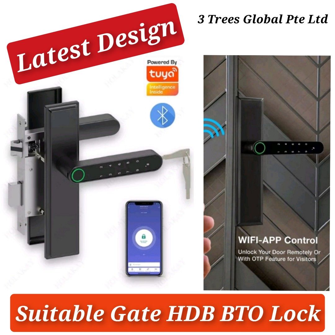 Digital Gate Lock DMG 39 4in1 Functions HDB BTO, Furniture & Home ...