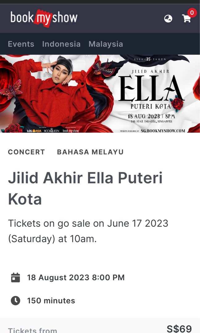Ella concert 2023, Tickets & Vouchers, Event Tickets on Carousell