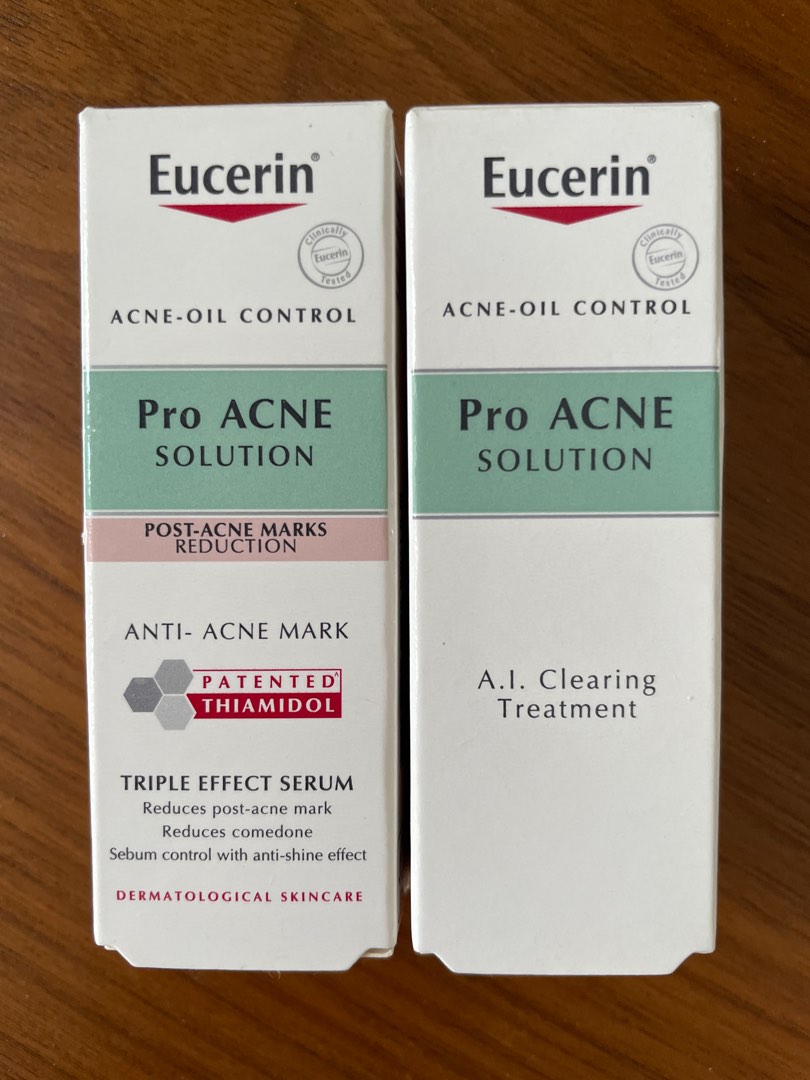 EUCERIN PRO ACNE SOLUTION A.I. CLEARING TREATMENT/ TRIPLE EFFECT SERUM ...