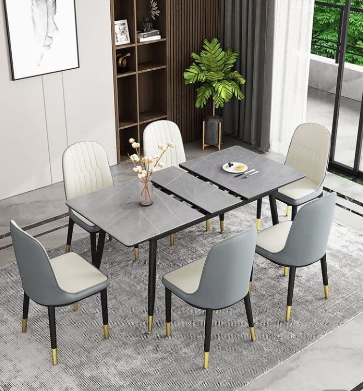 Extendable Sintered Stone Dining Table (built in induction), Furniture ...