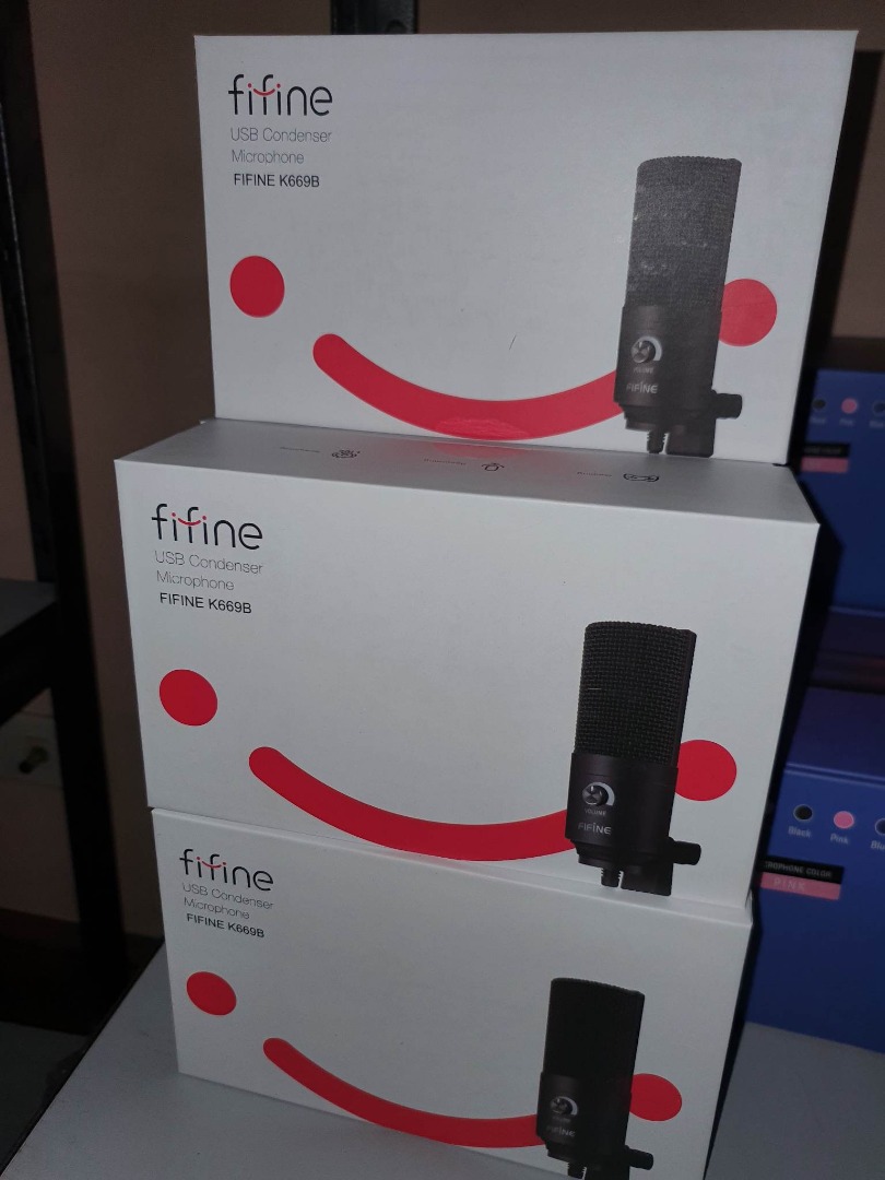 FIFINE K669 USB MICROPHONE METAL CONDENSER ( Black or Pink ) ( WITH 6 ...