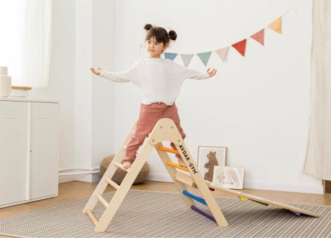 Free Delivery Avdar Gym Pikler Triangler with 2-sided ramp slide for ...