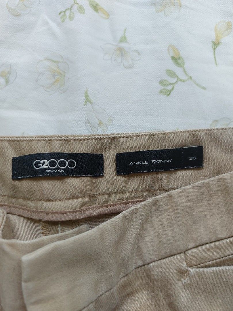 G2000 khaki skinny office ankle pants, Women's Fashion, Bottoms, Other ...