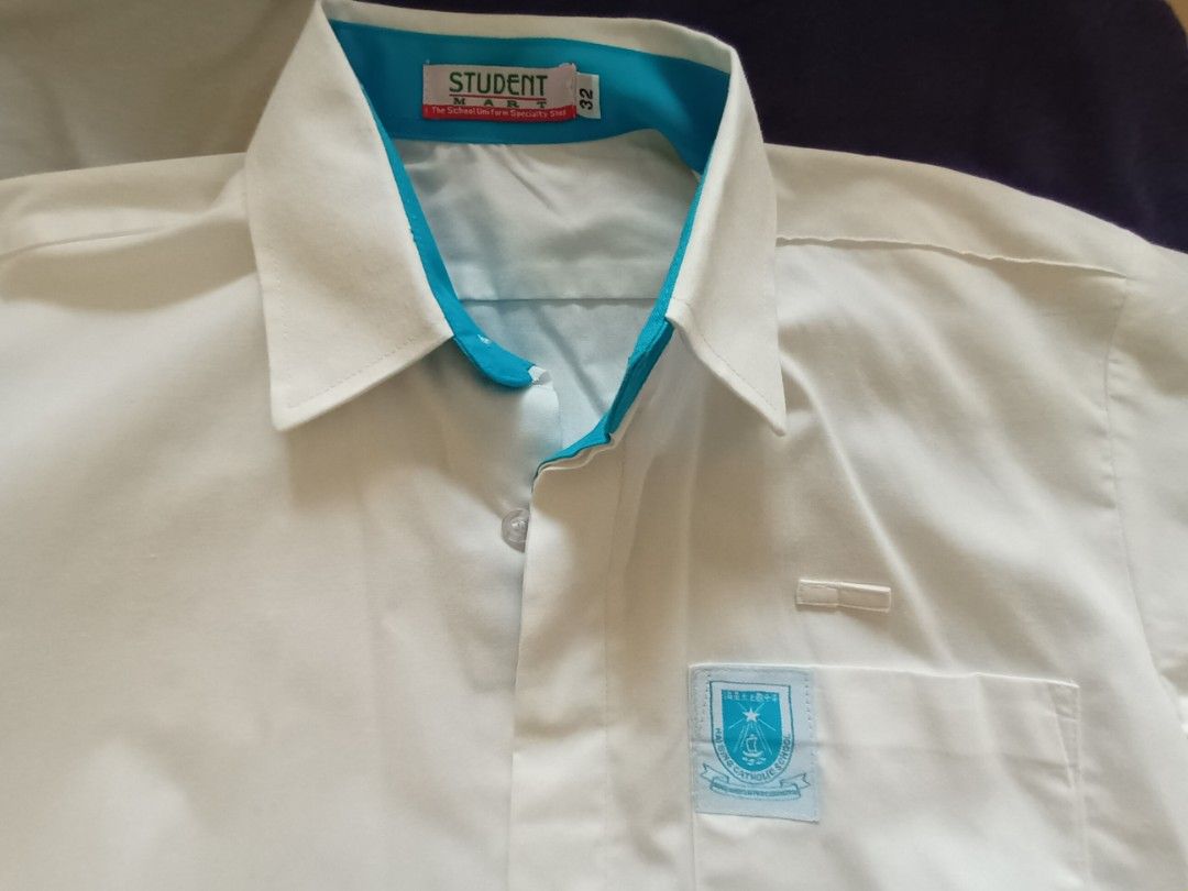 Hai Sing School Uniform White Top, Men's Fashion, Tops & Sets, Formal ...