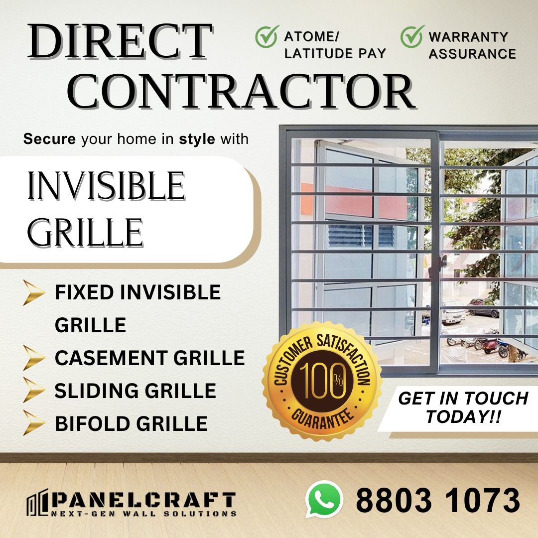 Direct Contractor Pets Friendly HDB Window Invisible Grille | Fixed ...