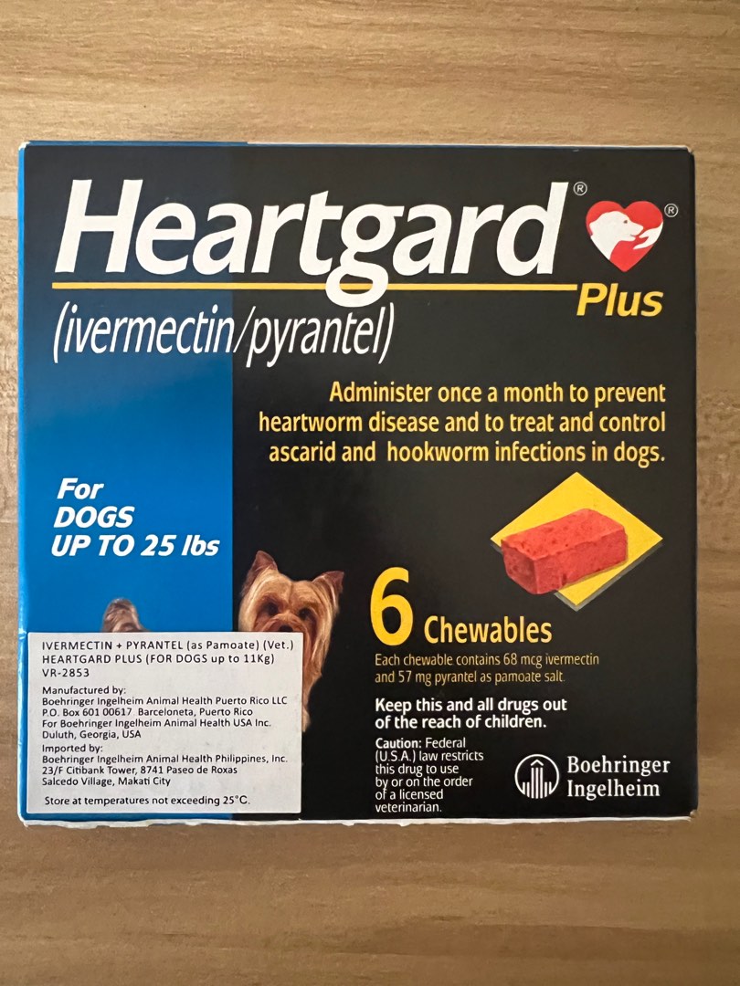 Heartgard Plus Chewable Tablet for Dogs up to 25lbs (up to 11kg), Pet ...