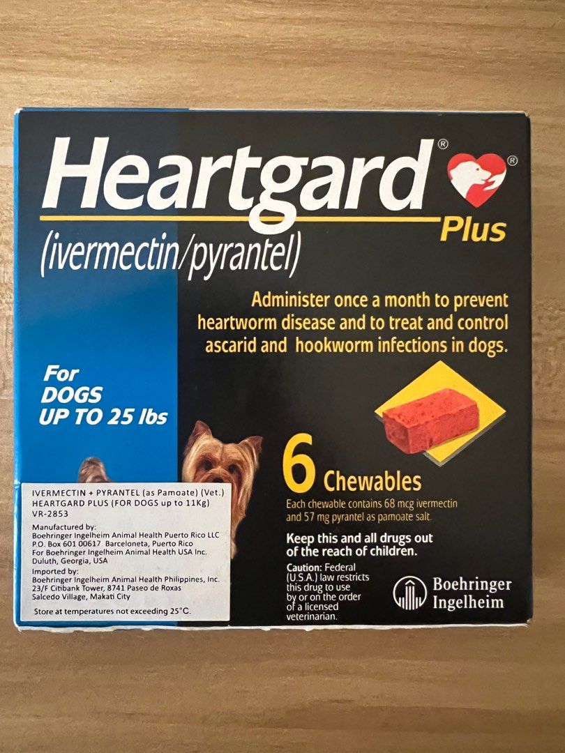 Heartgard Plus Chewable Tablet for Dogs up to 25lbs (up to 11kg), Pet ...