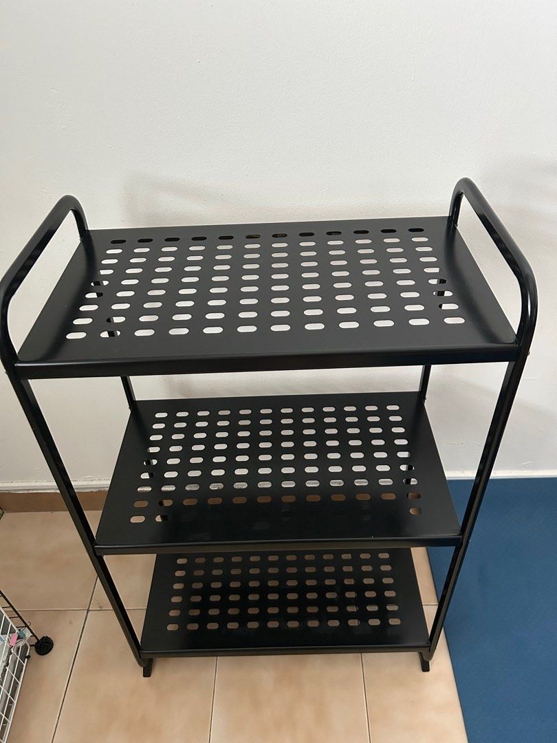IKEA 3 tier metal rack, Furniture & Home Living, Furniture, Shelves ...