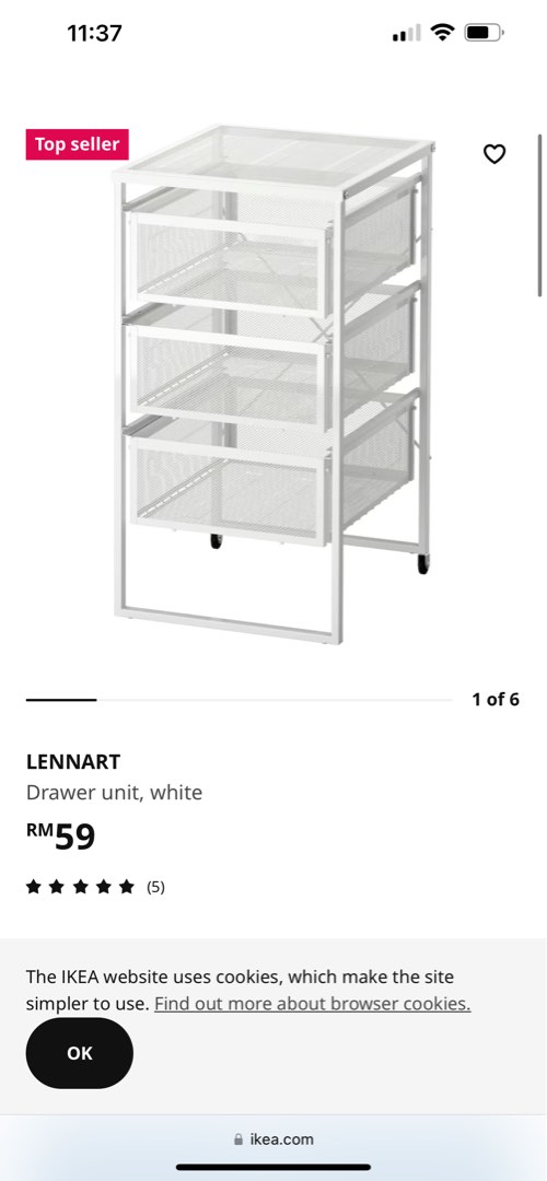 Ikea drawer unit, Furniture & Home Living, Furniture, Shelves, Cabinets ...