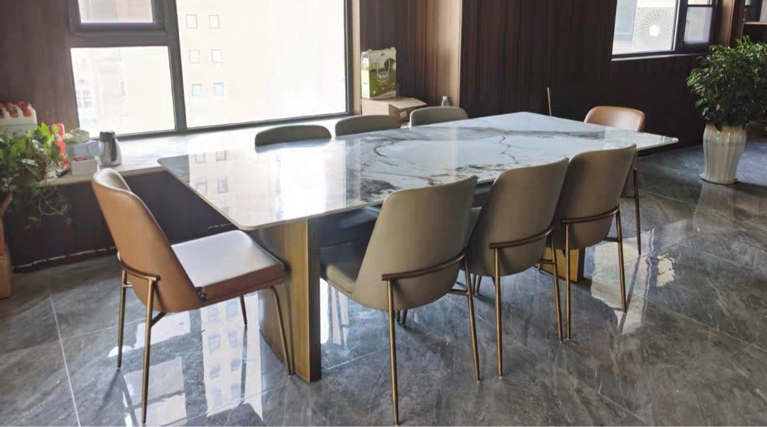 JEM Modern Sintered Stone Dining Table, Furniture & Home Living ...