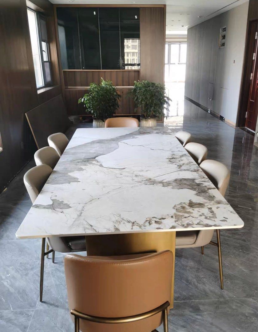 JEM Modern Sintered Stone Dining Table, Furniture & Home Living ...