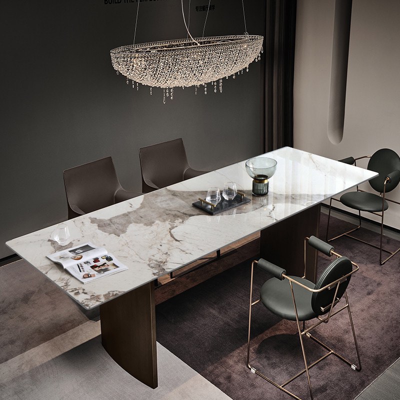 JEM Modern Sintered Stone Dining Table, Furniture & Home Living ...