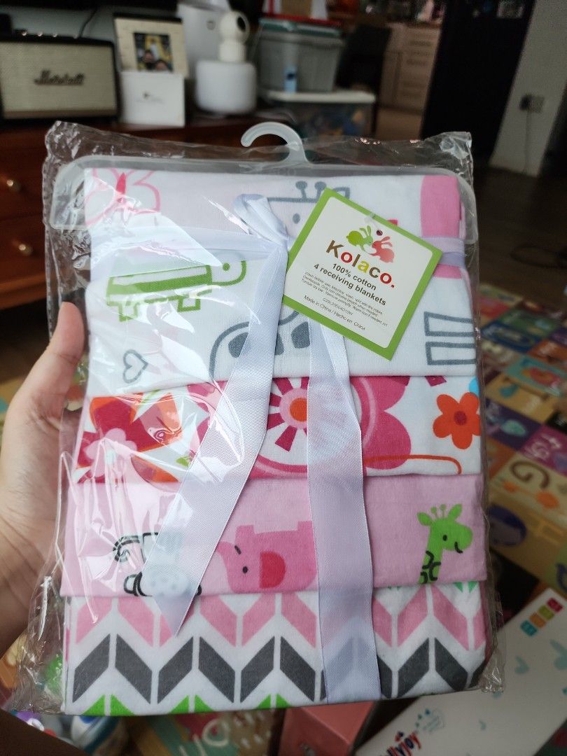 Kolaco 4 pc receiving blanket, Furniture & Home Living, Bedding ...