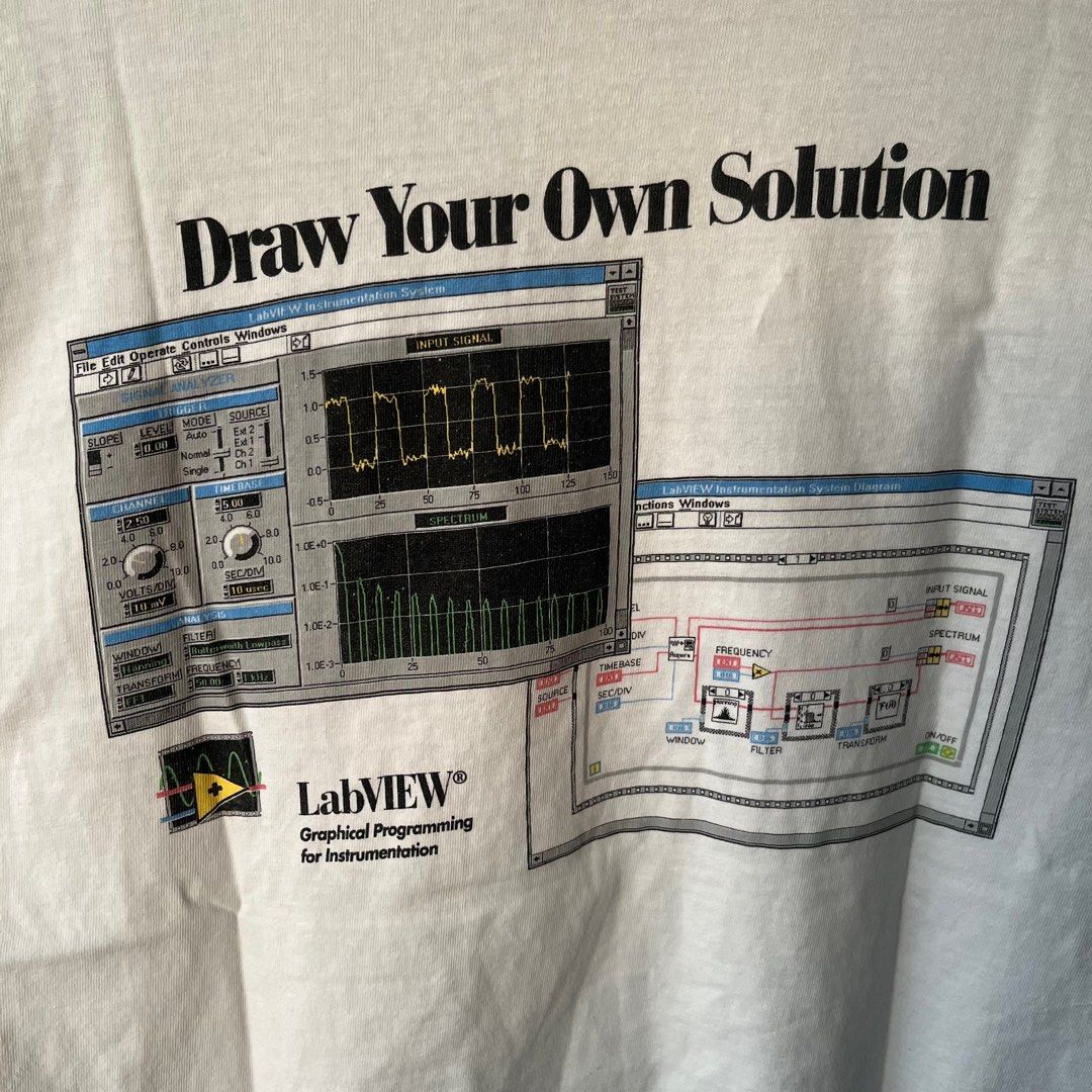 (L) Vintage LabView Graphical Programming Draw Your Own Solution, Men's Fashion, Tops & Sets ...