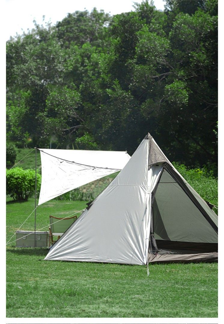 Landwolf Hexa Teepee Pyramid Red Indian Style Tent with automatic pole ...