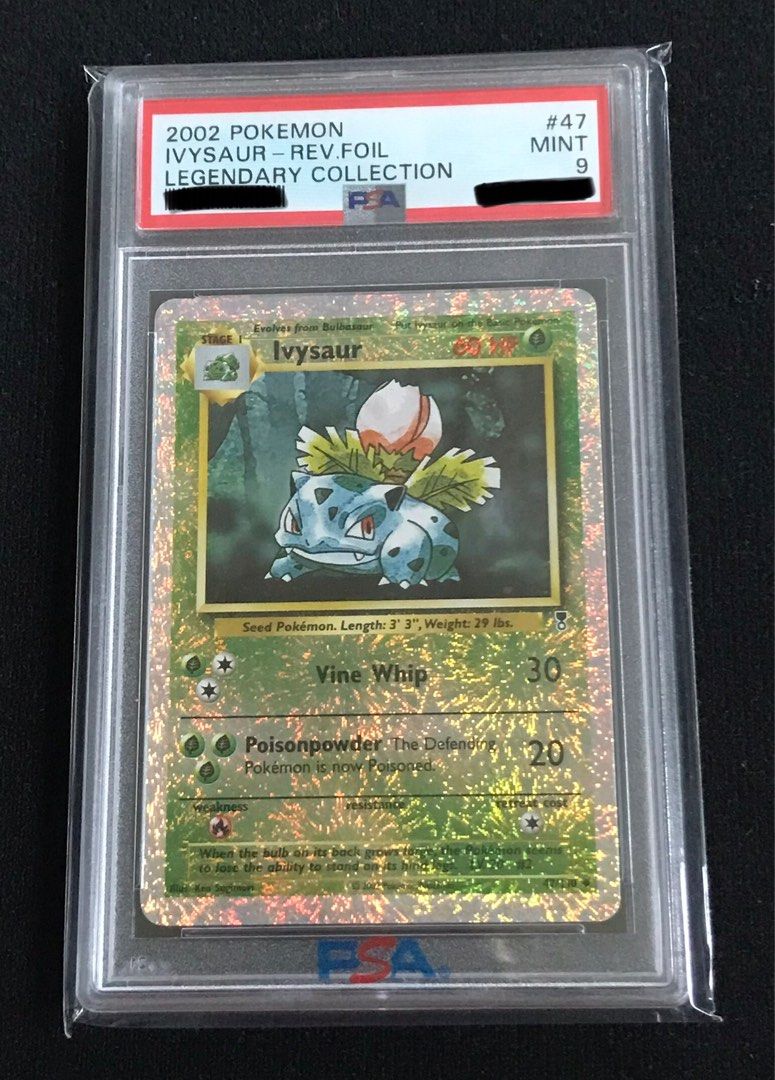 Legendary reverse holos PSA 9 set - Bulbasaur, Ivysaur, Venusaur ...