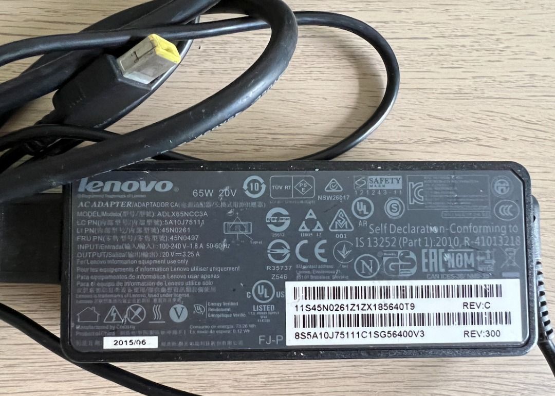 Lenovo Thinkpad power adapter 65W 20V , Computers & Tech, Parts ...